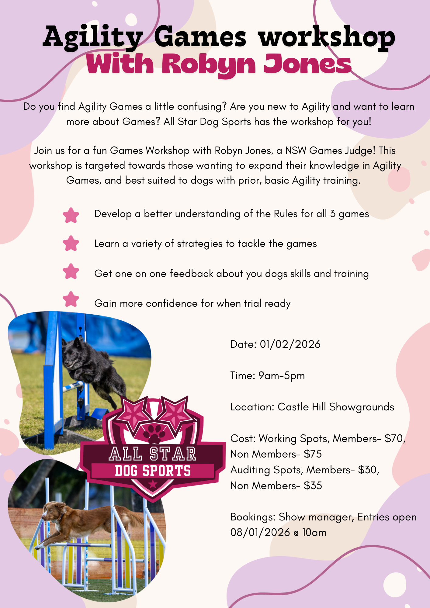 Show Manager - Agility Games Workshop - Sun 01 Feb 2026 (All Star Dog Sports)
