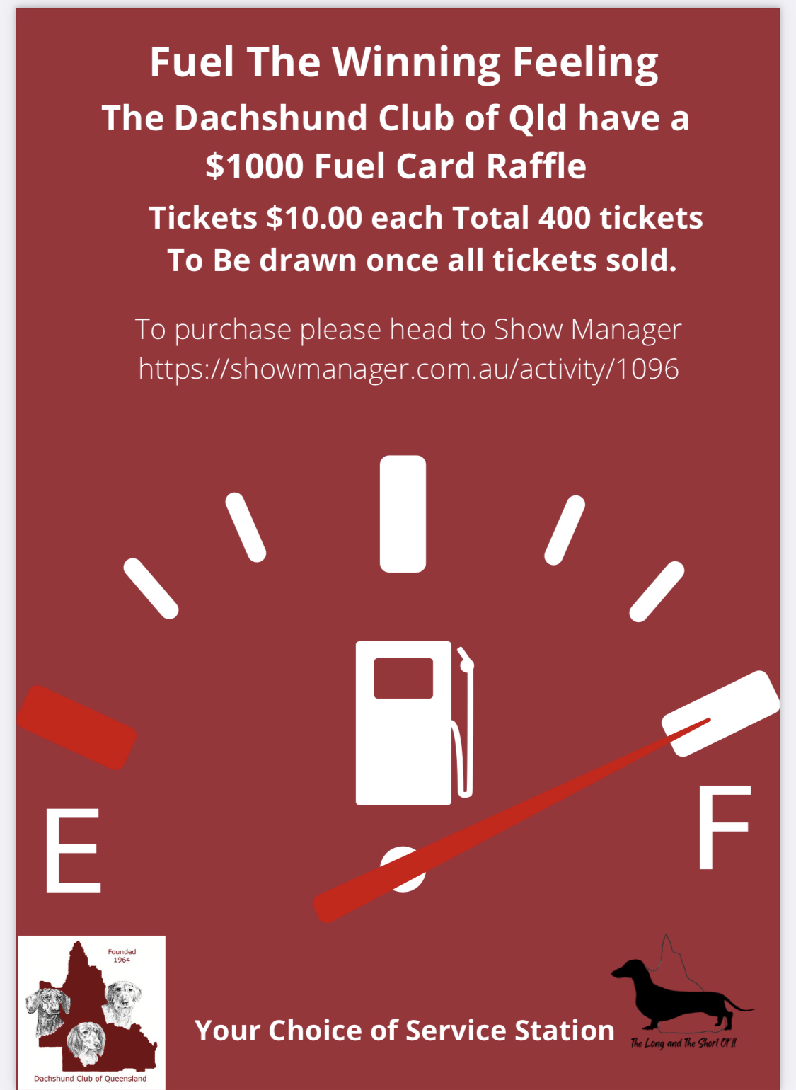 Show Manager - Fuel Raffle - $1000.00 - Fri 09 Dec 2022 (Dachshund Club ...